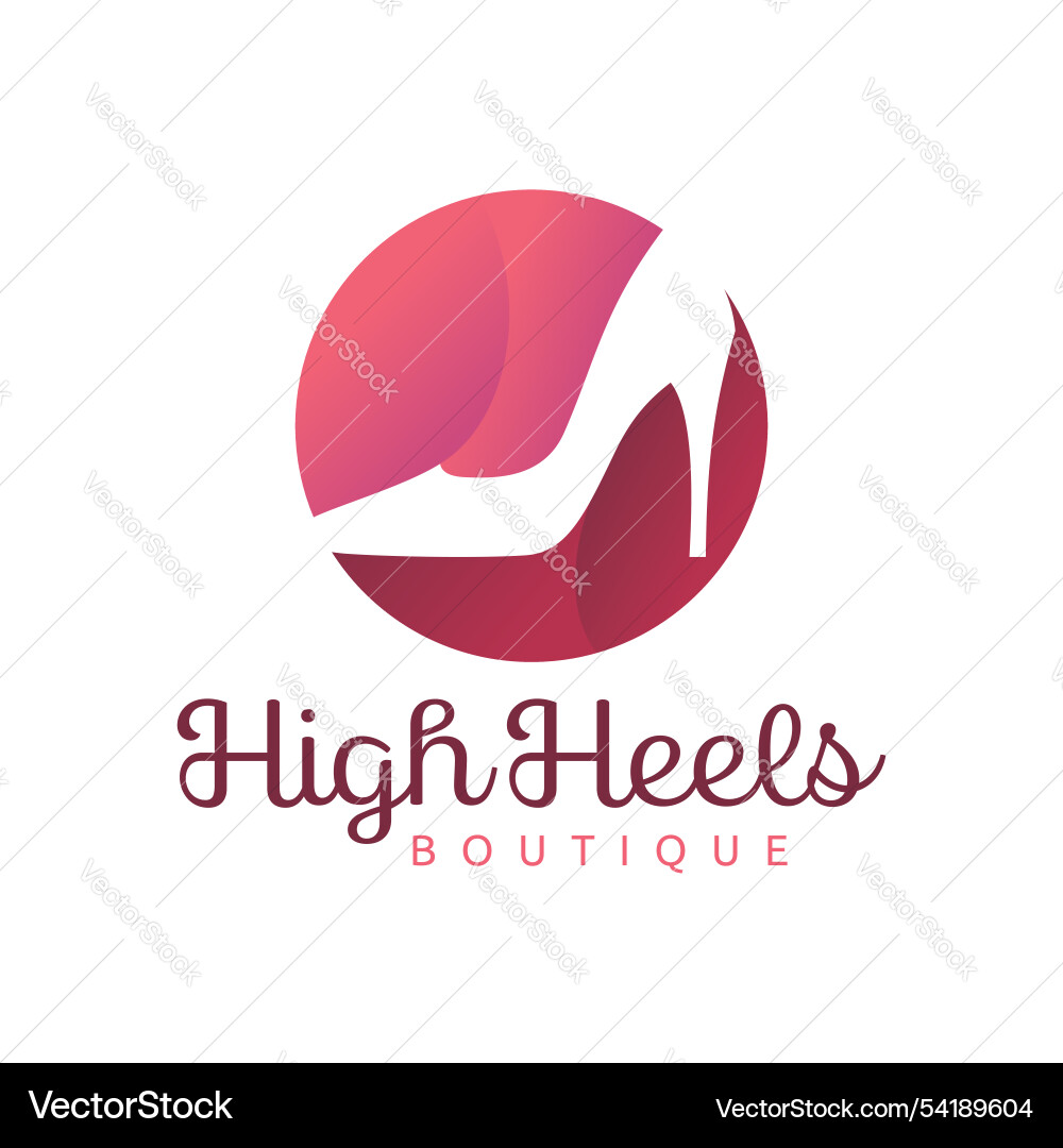 Elegance high heel logo design template womens Vector Image