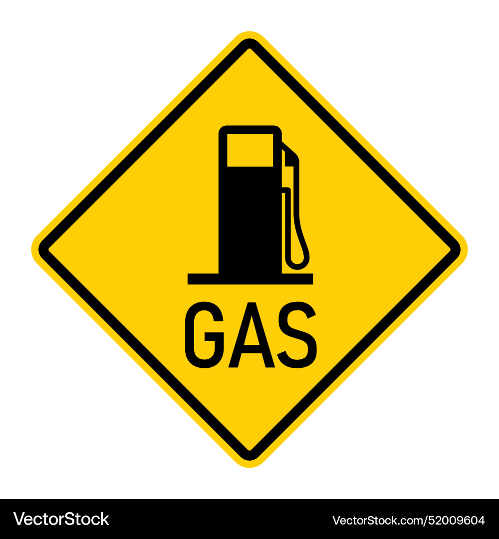 Gas traffic warning road sign Royalty Free Vector Image