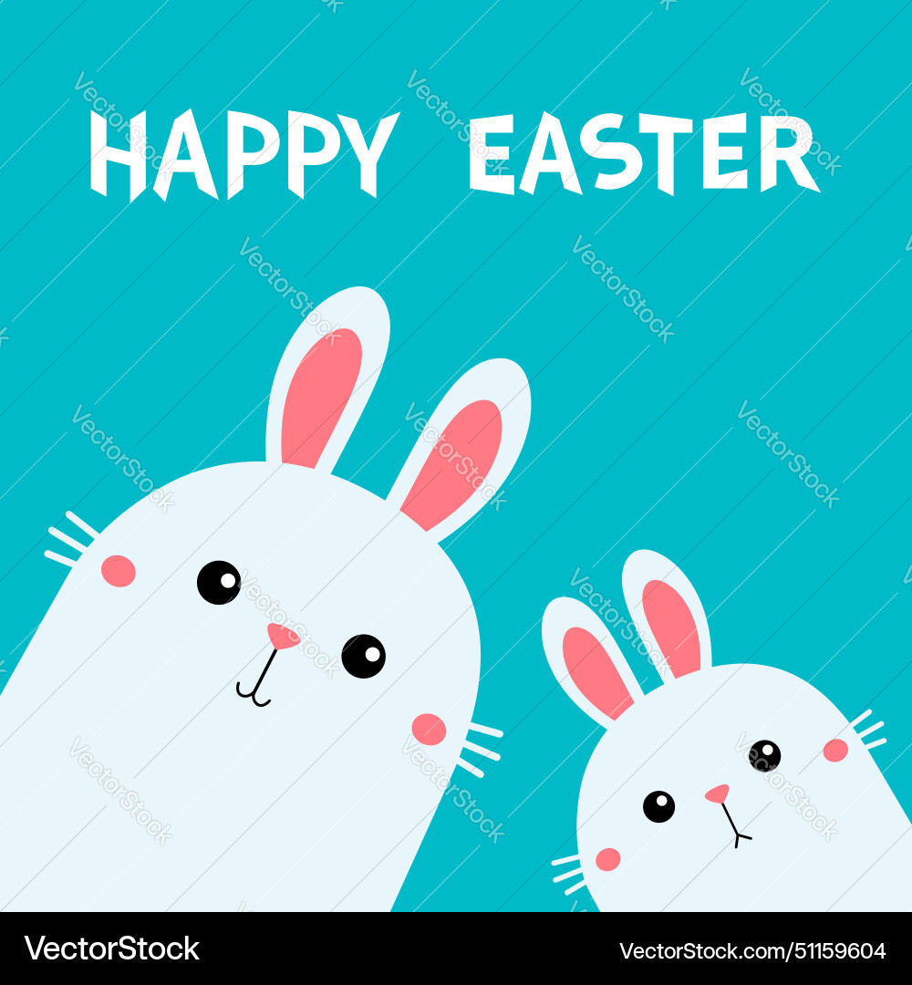 Happy easter rabbit bunny set face head Royalty Free Vector