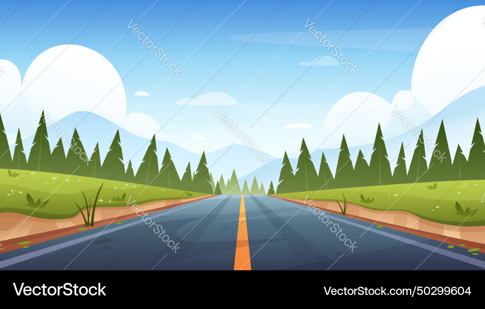 Road landscape Royalty Free Vector Image - VectorStock