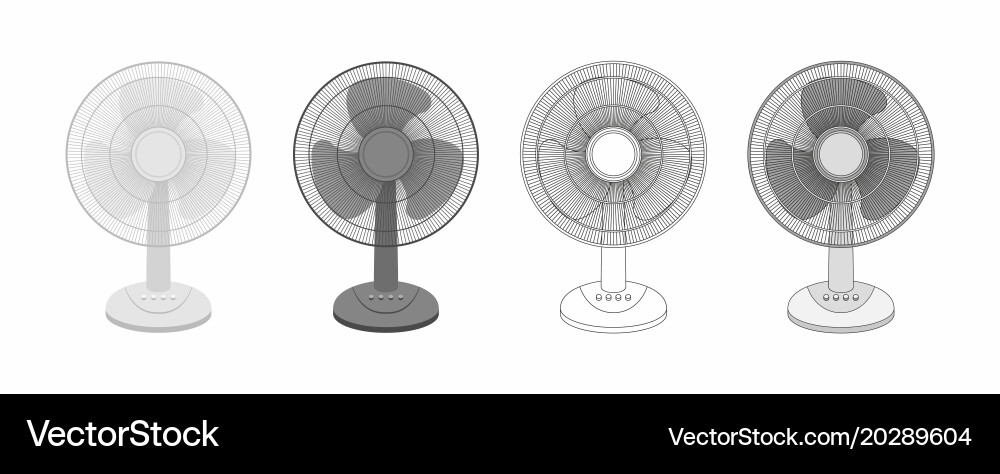Set of table fan Royalty Free Vector Image - VectorStock
