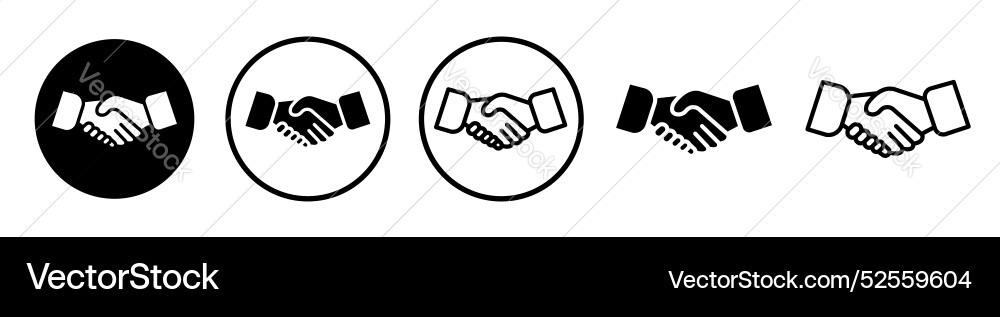 Shake hands icon set on white background Vector Image