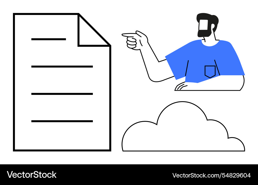Simplified communication through document sharing Vector Image