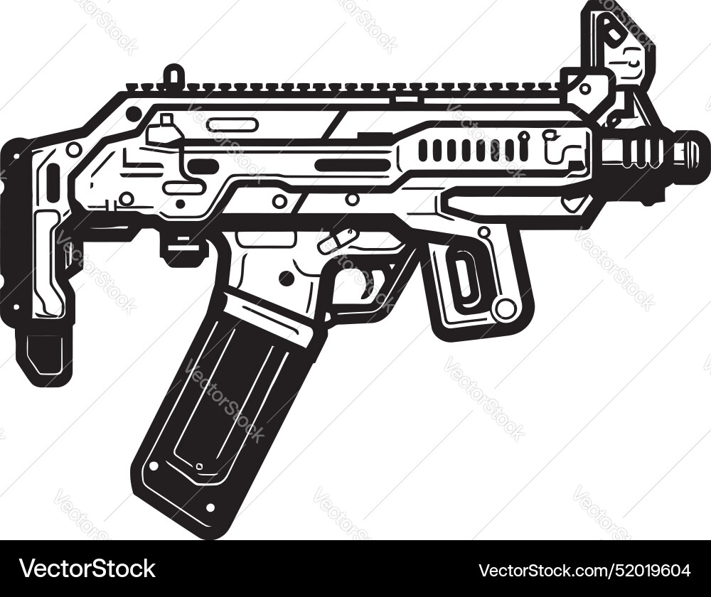 Techno blaster weapon icon digital firepower Vector Image