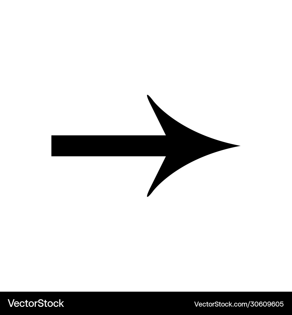 Arrow glyph icon and pointer sign Royalty Free Vector Image