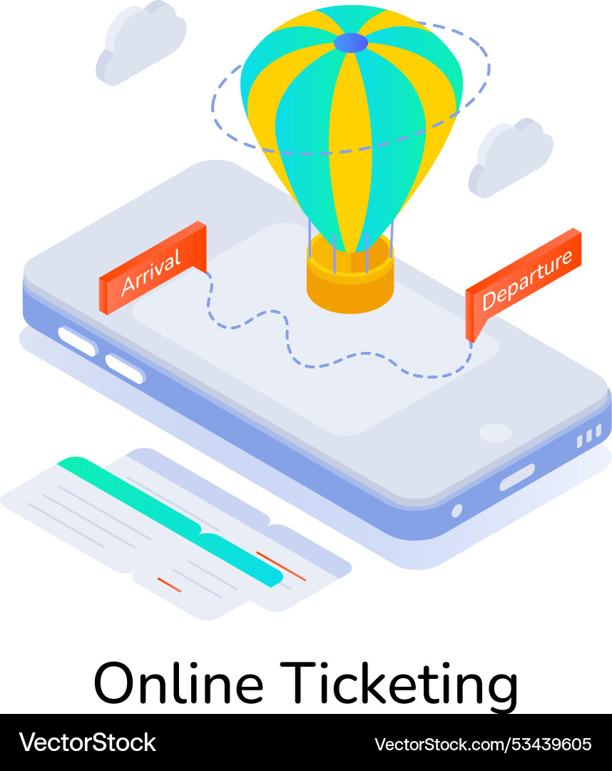 Basic rgbonline ticketing icon in isometric style Vector Image