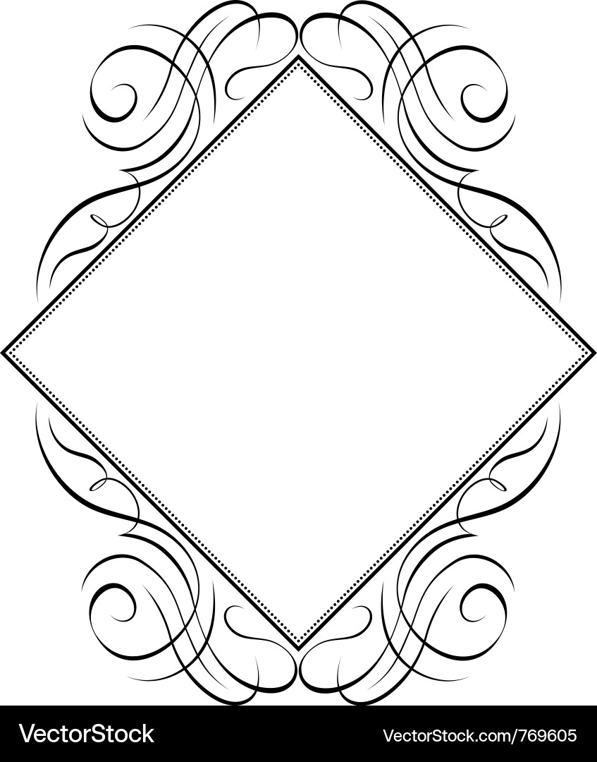 Calligraphy diamond pattern Royalty Free Vector Image