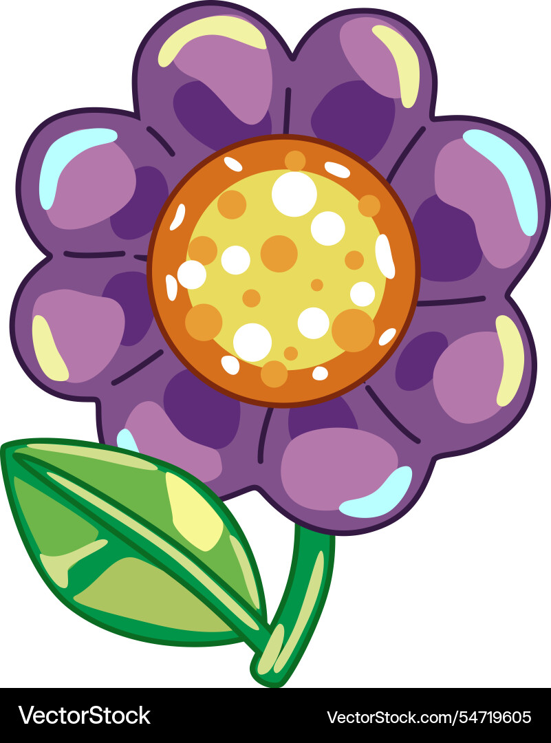 Cartoon style wild flower Royalty Free Vector Image