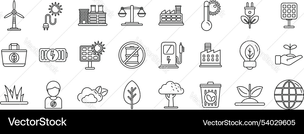 Co2 neutral icons set eco conscious Royalty Free Vector
