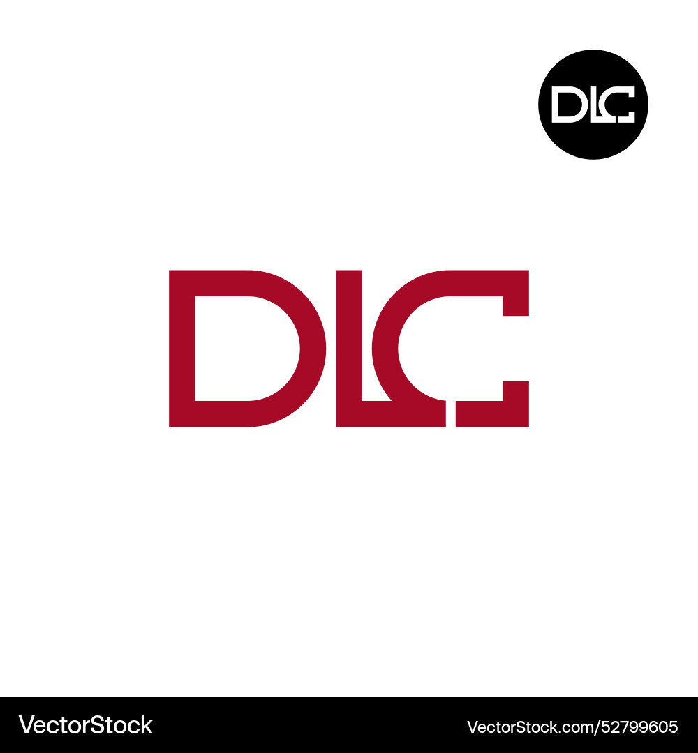 Dlc logo letter monogram design Royalty Free Vector Image