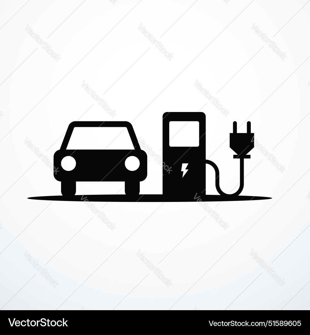 Electric vehicle charging icon Royalty Free Vector Image