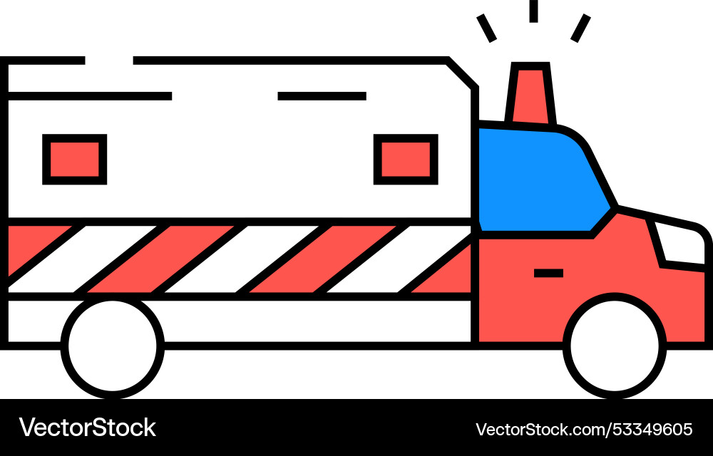 Emergency services alert icon color Royalty Free Vector