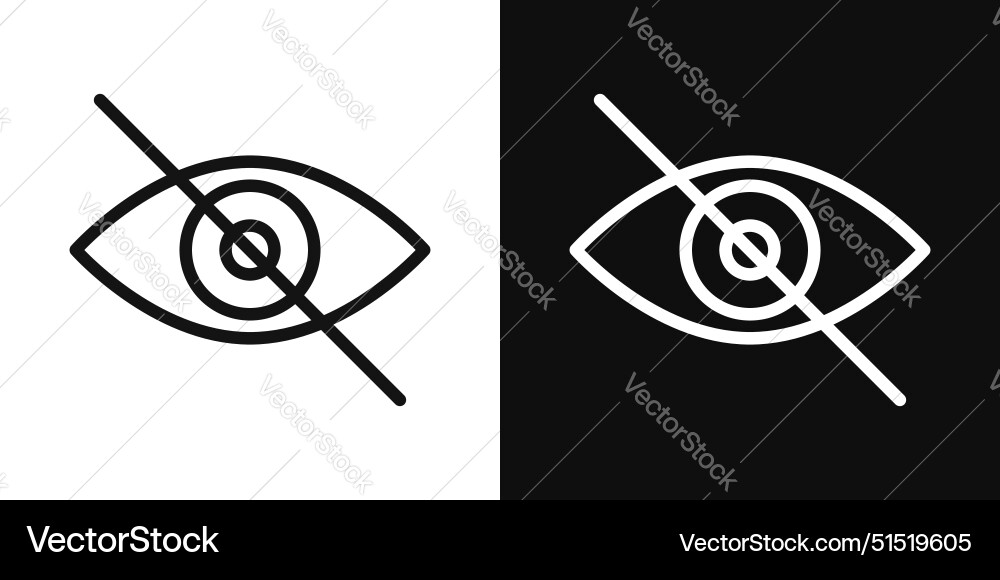 Eye crossed icon Royalty Free Vector Image - VectorStock