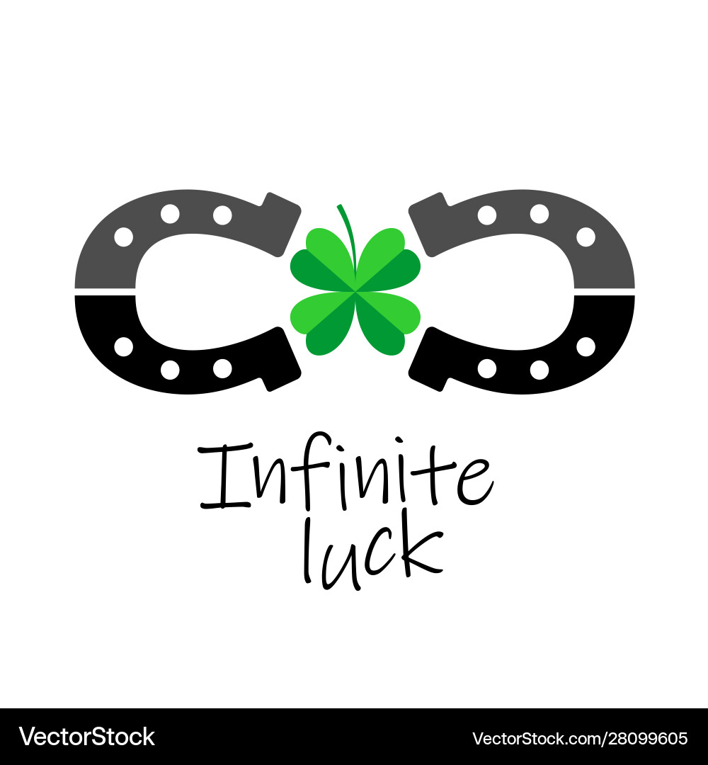 Infinity luck symbol two horseshoes with four Vector Image