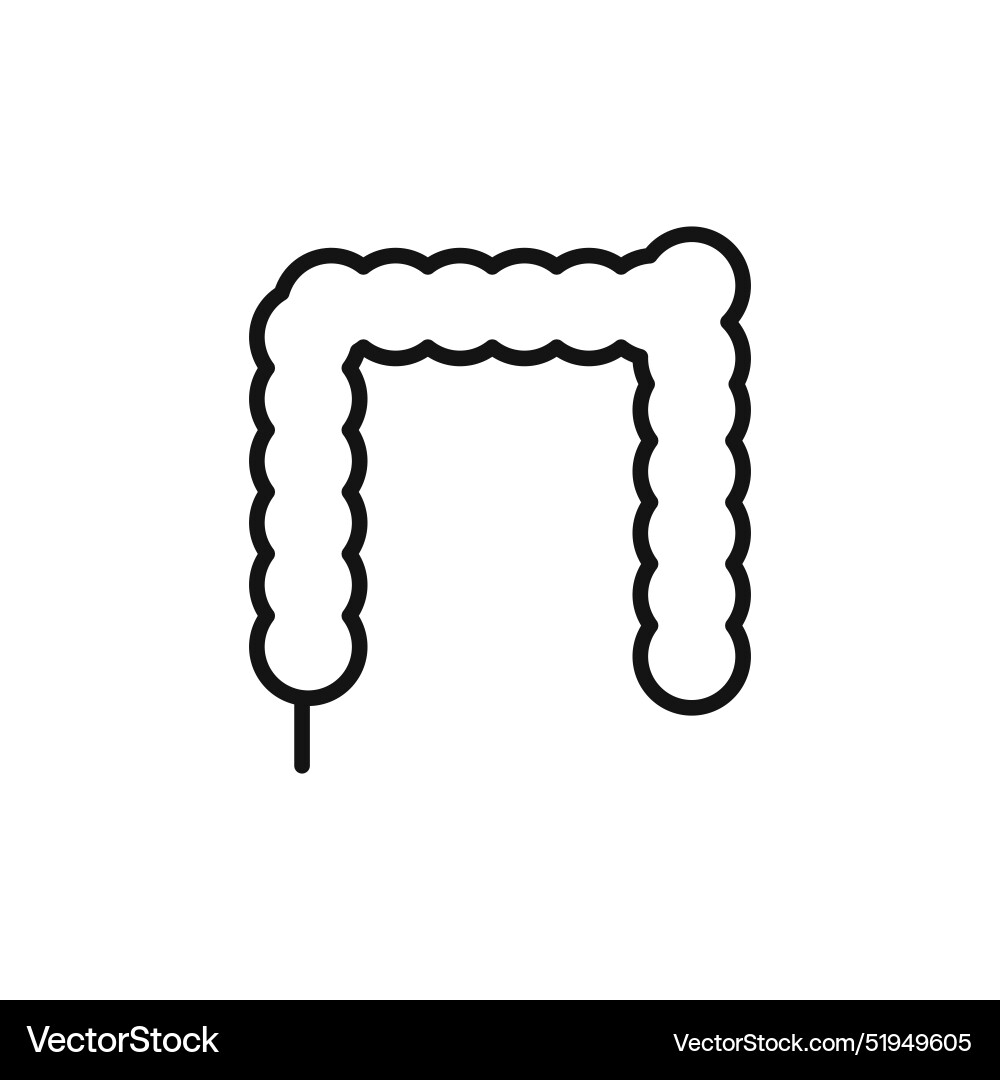 Large intestine logo sign outline Royalty Free Vector Image