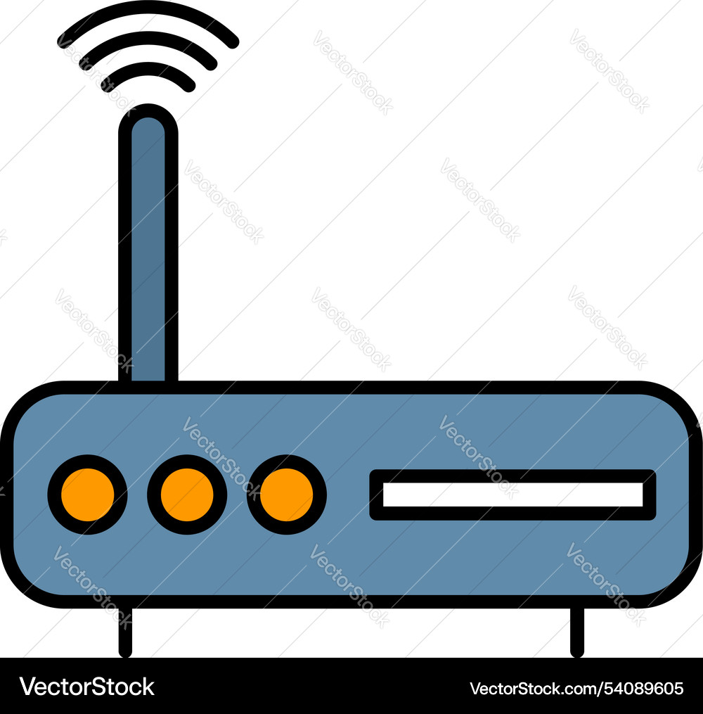 Modem line filled icon design Royalty Free Vector Image
