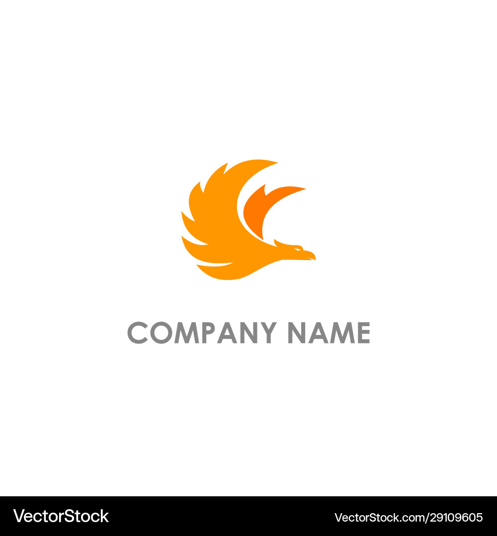 Phoenix bird fly logo Royalty Free Vector Image