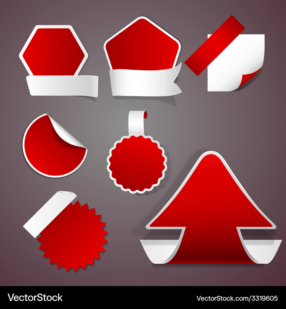 Red stickers Royalty Free Vector Image - VectorStock