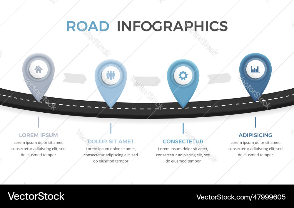 Road infographics Royalty Free Vector Image - VectorStock