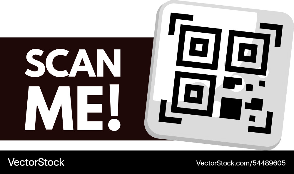 Scan qr code scan me Royalty Free Vector Image