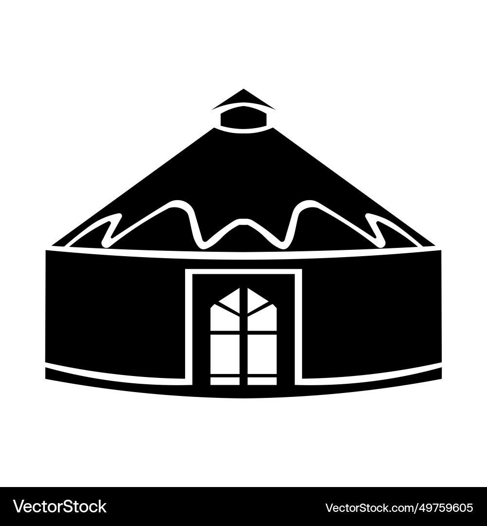 Yurt black icon on white background Royalty Free Vector