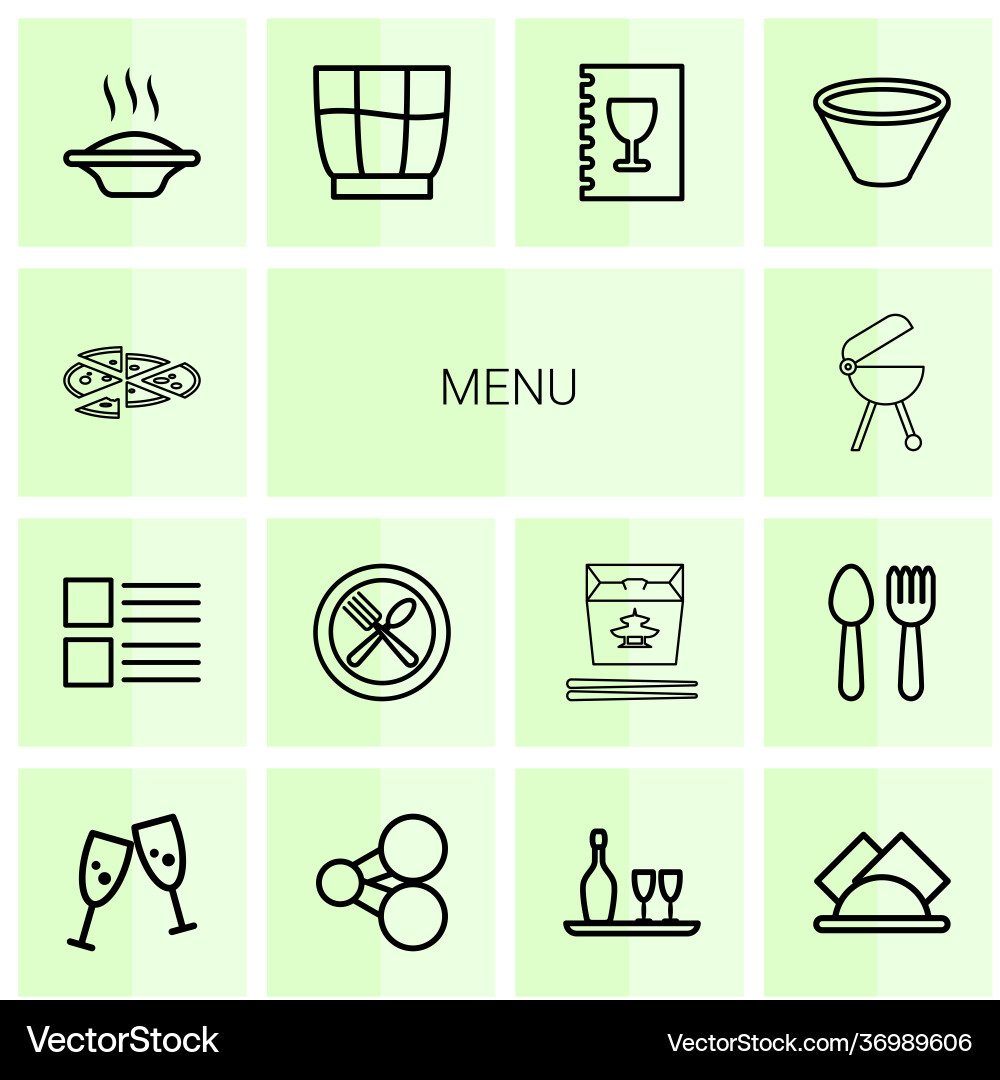 14 menu icons Royalty Free Vector Image - VectorStock