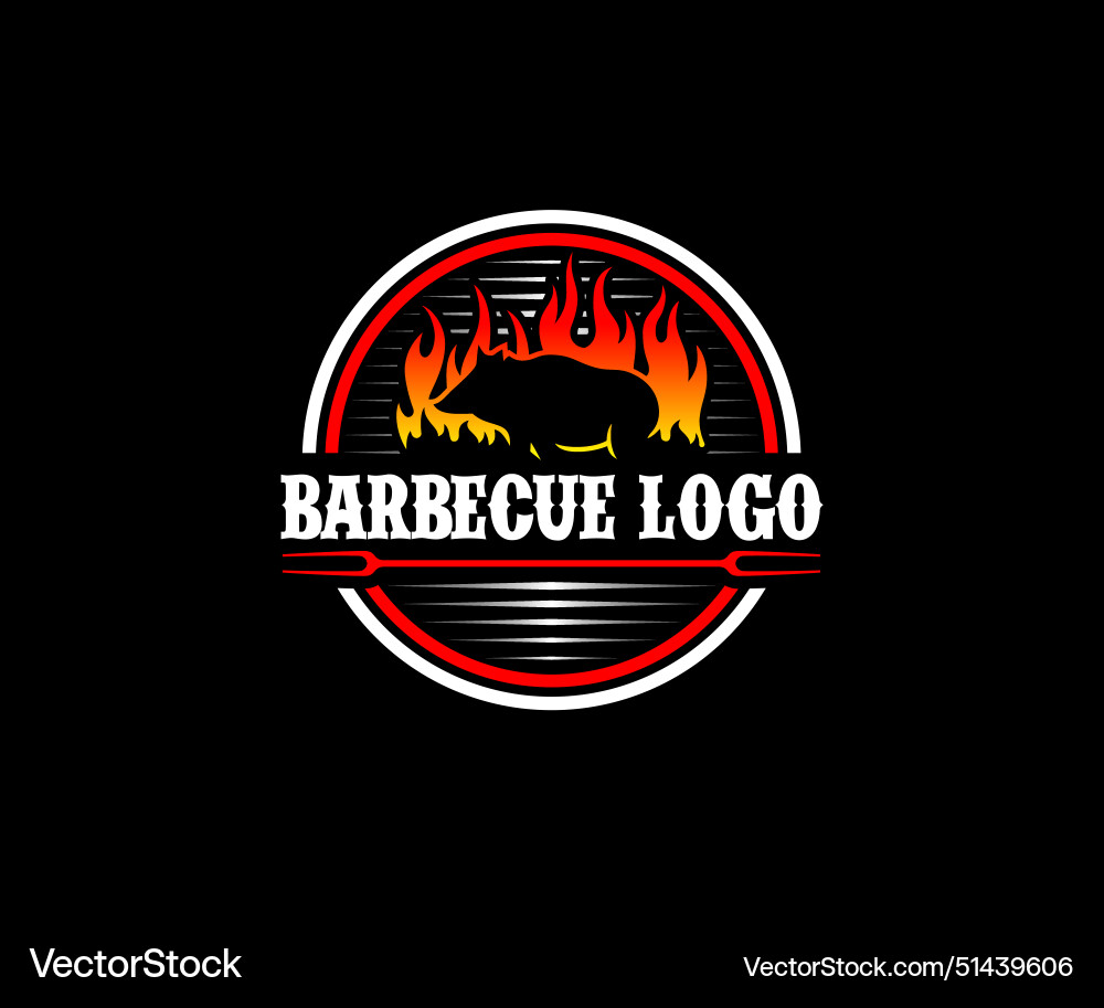 Barbecue logo design template and bbq grill Vector Image