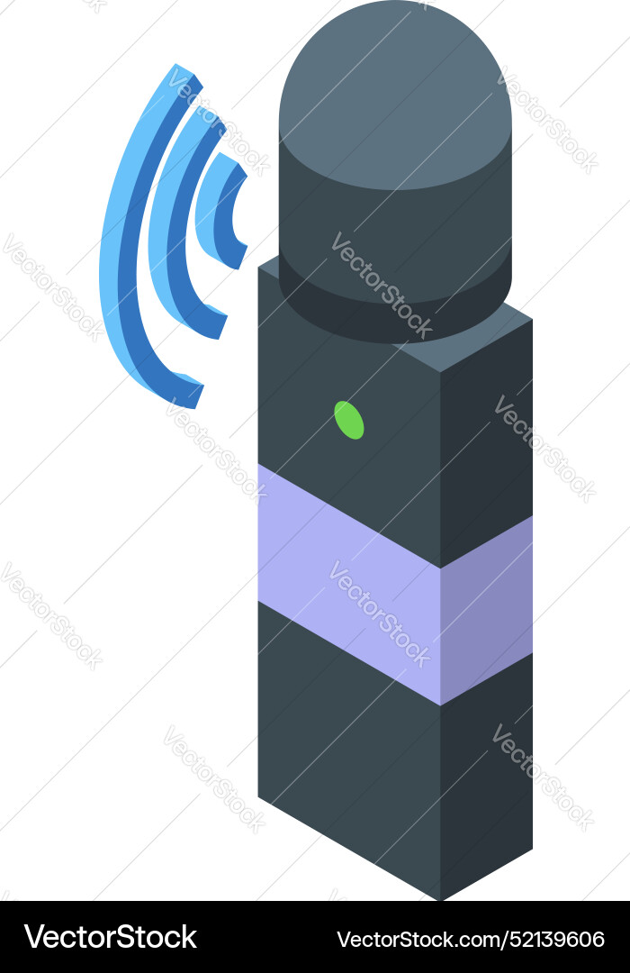Condenser microphone is recording audio waves Vector Image