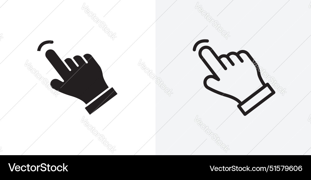 Cursor finger icon set Royalty Free Vector Image
