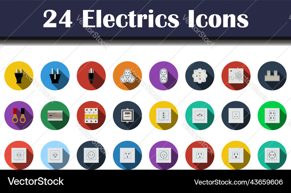 Electrics icon set Royalty Free Vector Image - VectorStock