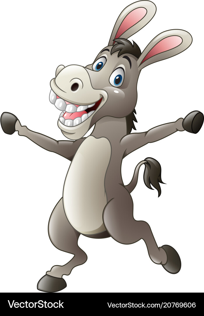 Funny Cartoon Donkey Royalty Free Vector Image