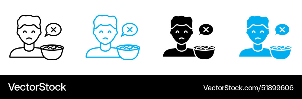 Lack of appetite icon emphasizing health concerns Vector Image