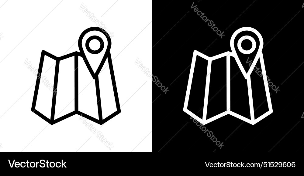 Map icon set gps navigation with pin symbol Vector Image