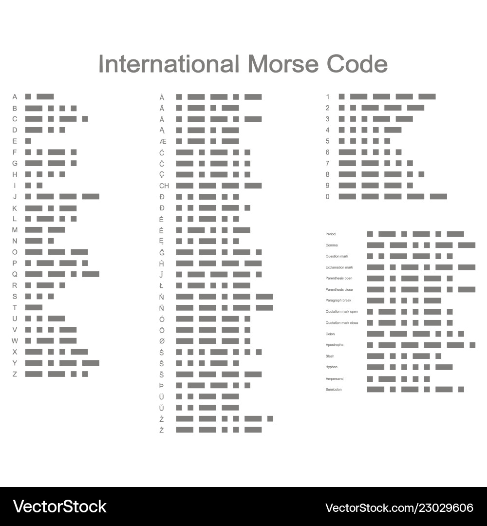 Monochrome icons with international morse code Vector Image