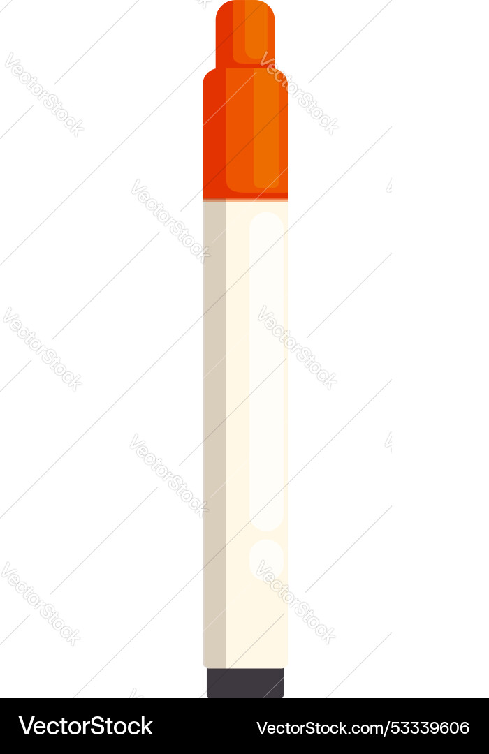 Orange marker pen standing up with cap on Vector Image