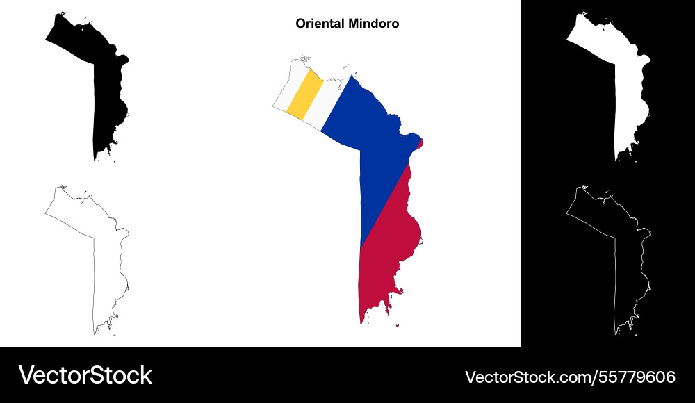 Oriental mindoro outline map Royalty Free Vector Image