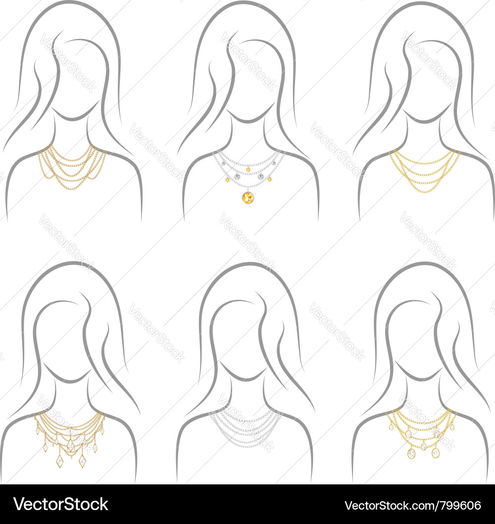 Precious necklace set Royalty Free Vector Image