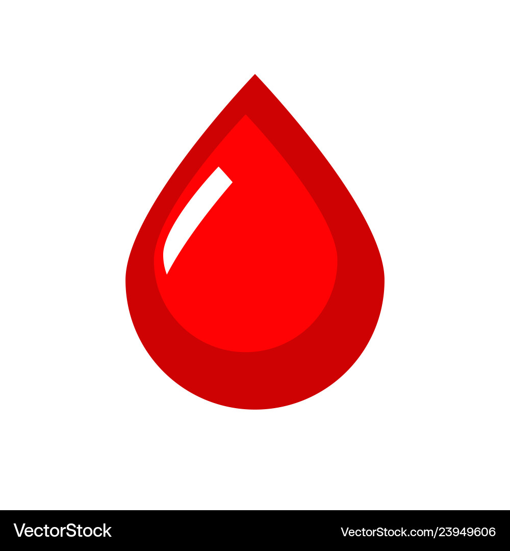 Red Blood Drop Icon - Flat Style Royalty Free Vector Image