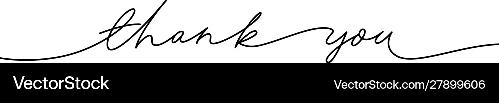 Thank you hand drawn modern calligraphy Royalty Free Vector