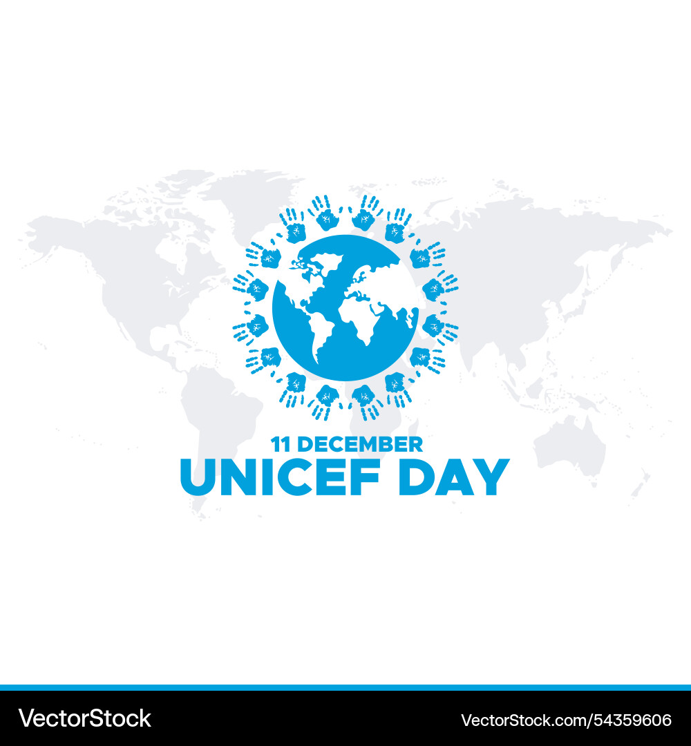 Unicef day celebration poster Royalty Free Vector Image