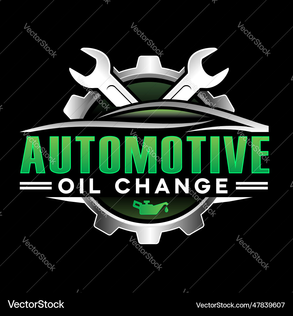 Auto detailing and oil change logo design Vector Image