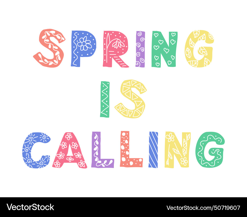 Childish colored lettering in scandinavian Vector Image