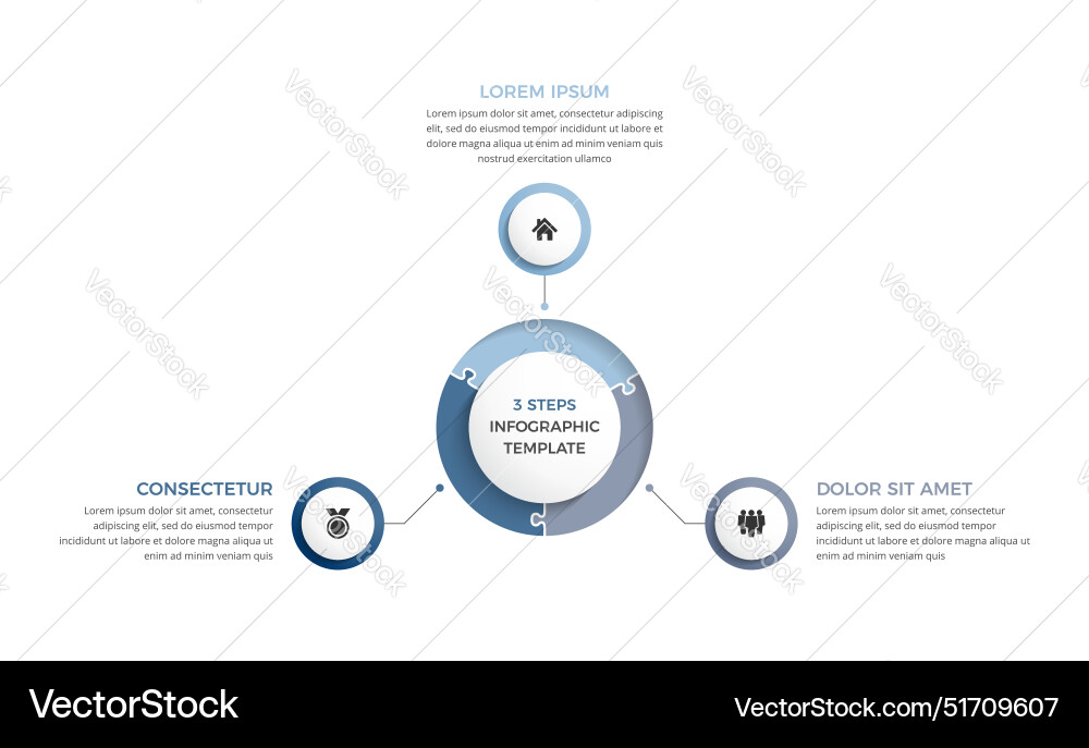 Circle diagram template - three elements Vector Image