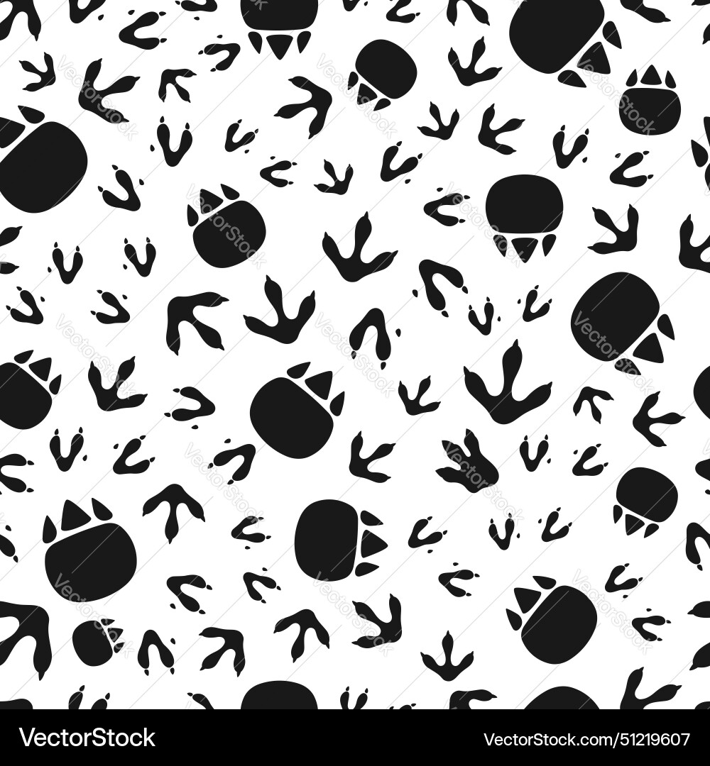 Dinosaur footprint seamless pattern background Vector Image