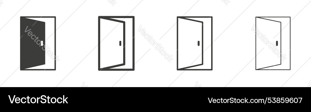 Door icon set Royalty Free Vector Image - VectorStock
