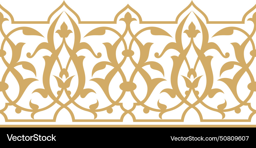 For arabic floral border Royalty Free Vector Image