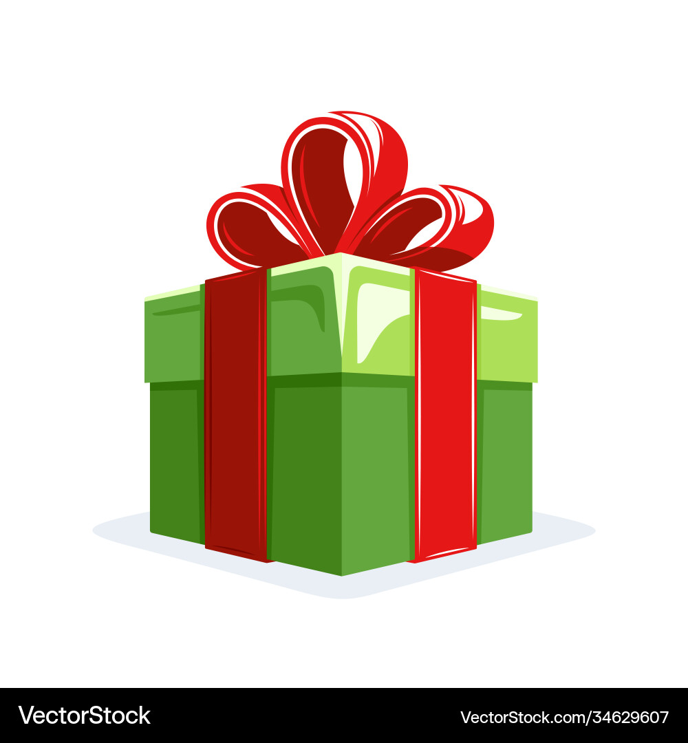 Gift box in flat style isolated on white Vector Image