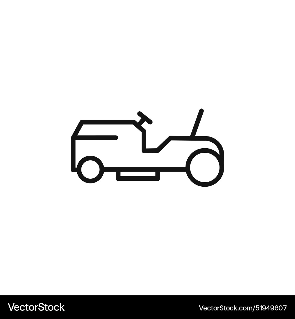 Lawn mower logo sign outline Royalty Free Vector Image