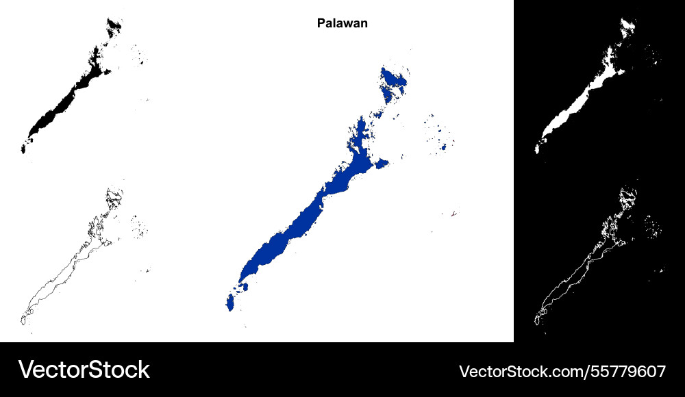 Palawan outline map Royalty Free Vector Image - VectorStock