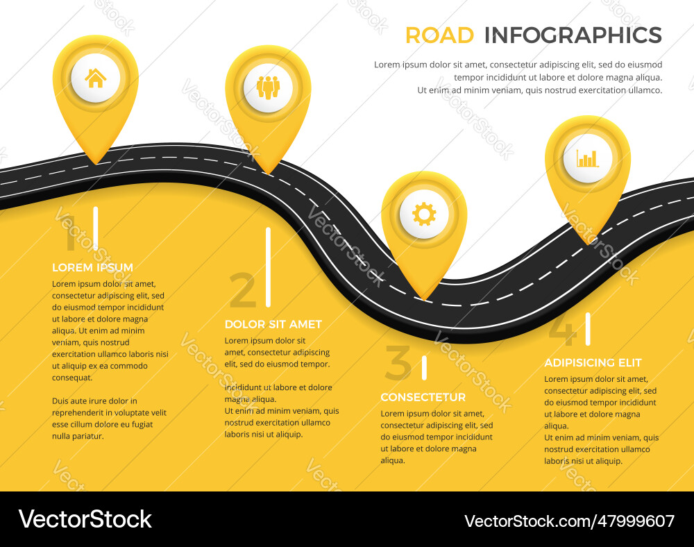 Road infographics Royalty Free Vector Image - VectorStock